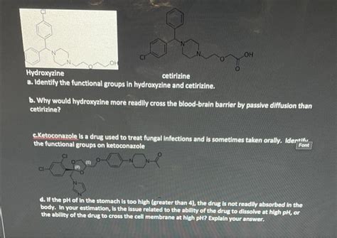 Solved Oh Hydroxyzine Cetirizine A Identify The Functional