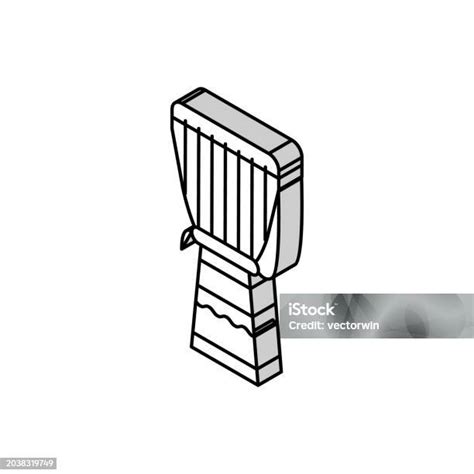 드럼 아프리카 전통 음악가 악기 아이소 메트릭 아이콘 벡터 일러스트 레이 션 계곡에 대한 스톡 벡터 아트 및 기타 이미지