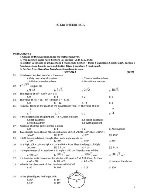 Ix Standard Final Pdf Cartesian Coordinate System Triangle