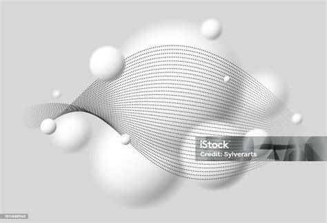 입자 물결이 흐르는 대기 주변 벡터 배경 3d 공 역동적인 디자인 부드럽고 쉬운 미래 지향적인 벽지가 있는 초점이 흐려진 빛