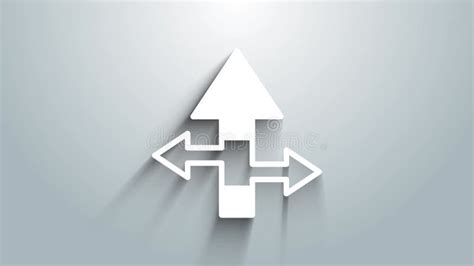 White Arrow Icon Isolated On Grey Background Direction Arrowhead Symbol Navigation Pointer