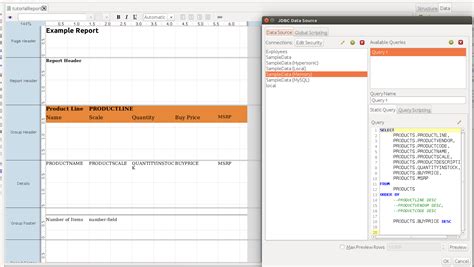 Sql Order Elements In Pentaho Report Designer In A Group Header