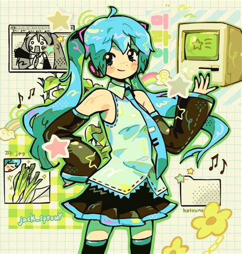 Miku Leek Miku Hatsune Chibi Cute Drawings Character Design