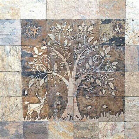 Matte Brown Stone Mural Tree Texture For Decoration At Rs 750sq Ft In