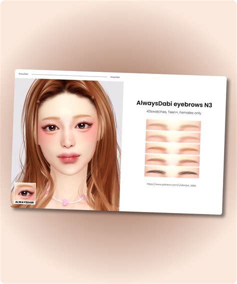 Perfect Eyebrow Swatches For Females Sims 4 Makeup Cc In 2025 Eyebrows Sims 4 Perfect Eyebrows