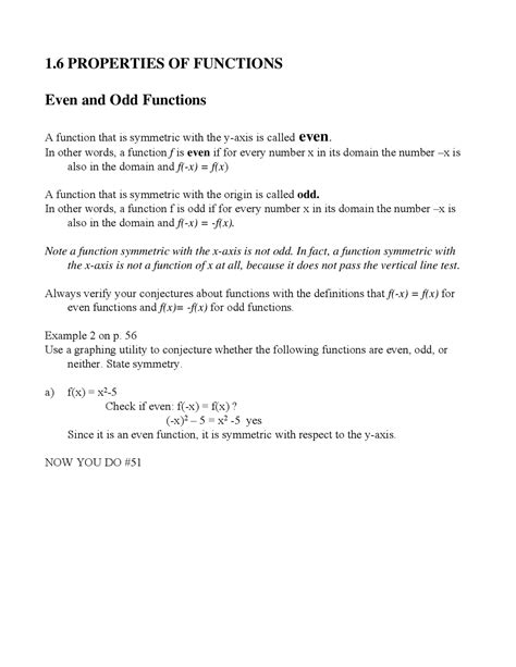 1 6 Properties Of Functions Even And Odd Functions Schemes And Mind