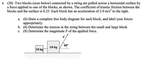 Solved Two Blocks Seen Below Connected By A String Chegg