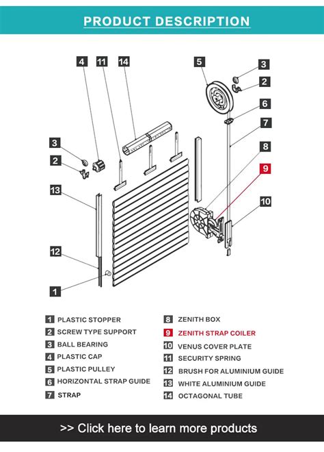 EBAAL Built In Roller Shutter Strap Coiler Durable Modern