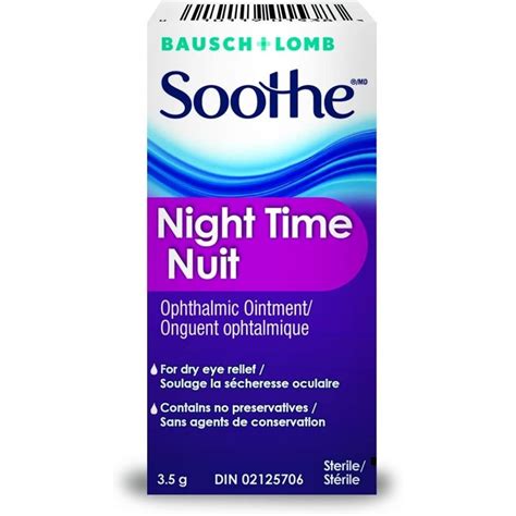 Bausch And Lomb Soothe Night Time Ophthalmic Ointment 35g Din