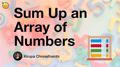 sum up an array of numbers frontend coding exercise youtube
