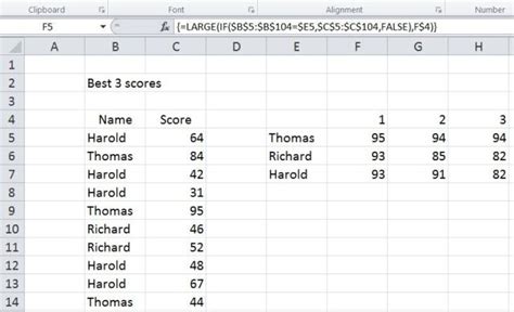 Extracting Selected Data With Array Functions Newton Excel Bach Not