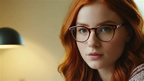 Рыжая девушка в очках · 1920x1080 Full Hd бесплатная фотография от Tolgor картинки и обои на