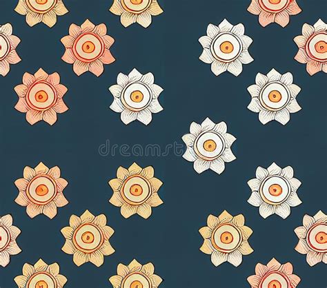 Floral Repeating Pattern Artistic Illustrative Drawing Stock Illustration Illustration Of