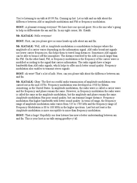 Radio Script Pdf