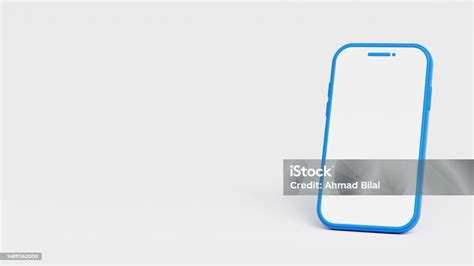 흰색 배경에 빈 흰색 화면이 있는 스마트폰 모형과 텍스트를 위한 여유 공간이 있습니다 3d 그림 0명에 대한 스톡 사진 및 기타 이미지 Istock