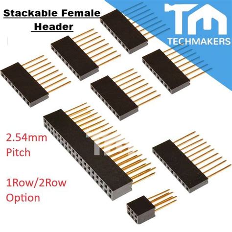 Stackable Female Header P P Pin Way Mm Single Double Row Straight Pin Header Strip