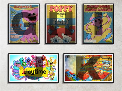 Pick Your Set Of 4 Poppy Playtime Digital Download Poster Bundle For
