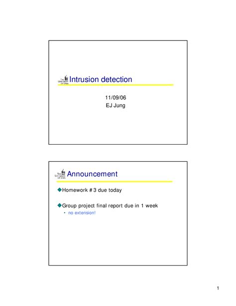 Intrusion Detection Lecture Slides 000 000 Docsity