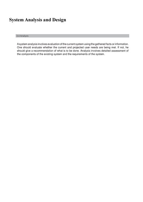 System Analysis Design And Analysis System Analysis And Design 3 Analysis A System Analysis