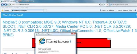 Internet Explorer Why Would Ie8 Send Ie9msie 90 As Its User Agent