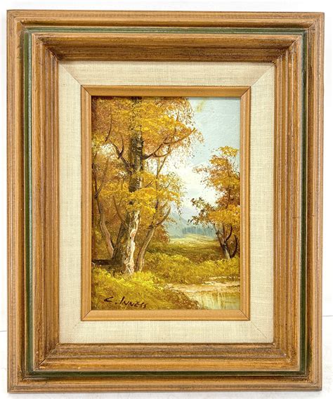 Lot Clara Inness Landscape Oil On Board