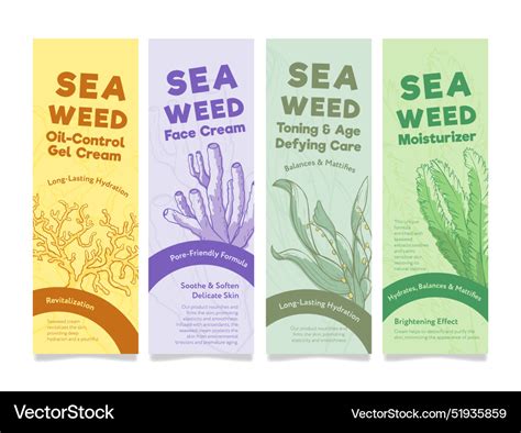 Seaweed Face Cream Beauty Cosmetic Care Product Vector Image