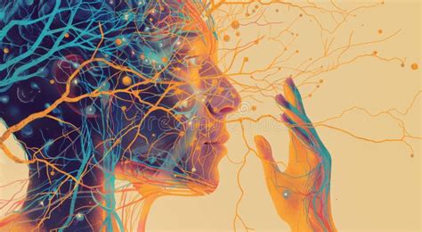 Intricate Digital Illustration Of Human Neural Network And Brain