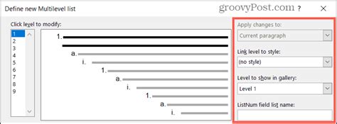 How To Create A Custom Multilevel List Style In Microsoft Word