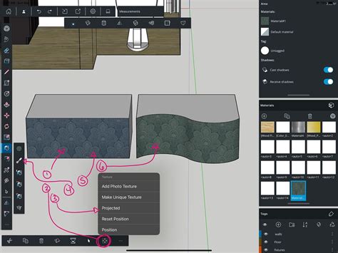 projecting texture on complex geometry sketchup for ipad sketchup