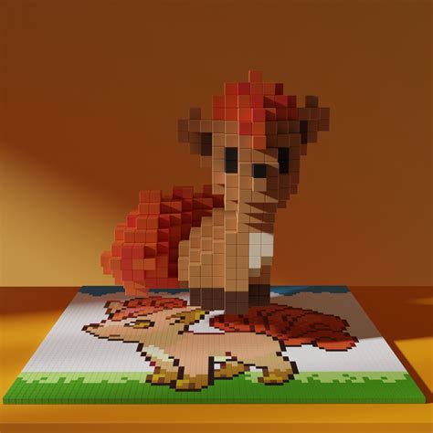 Artstation Vulpix Voxel Pokemon Stylized Cubic Resources