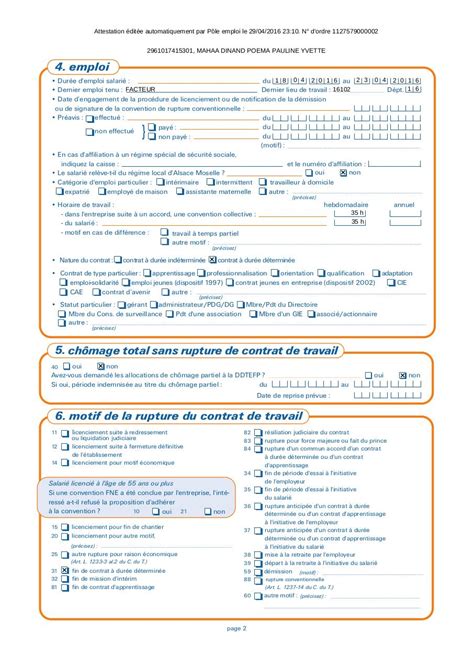 Attestation Pole Emploi Formulaire A Telecharger Service Publique Hot Sex Picture