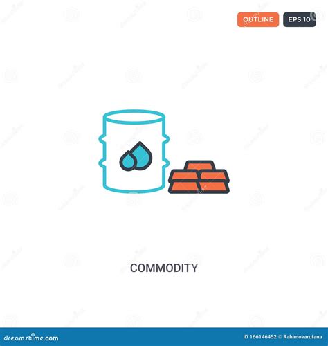 2 Color Commodity Concept Line Vector Icon Isolated Two Colored Commodity Outline Icon With