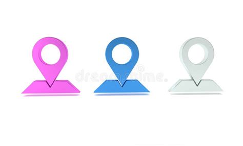 Colorful Map Pin Icon Isolated On White Background Navigation Pointer