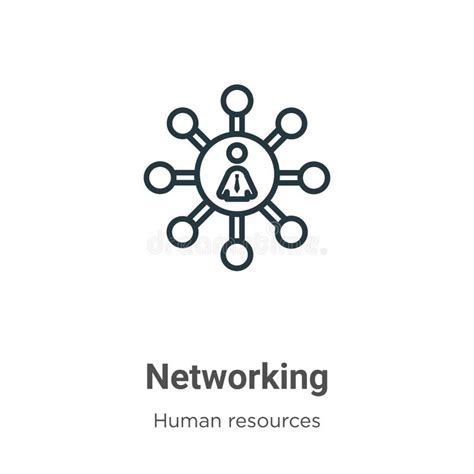 Networking Outline Vector Icon Thin Line Black Networking Icon Flat