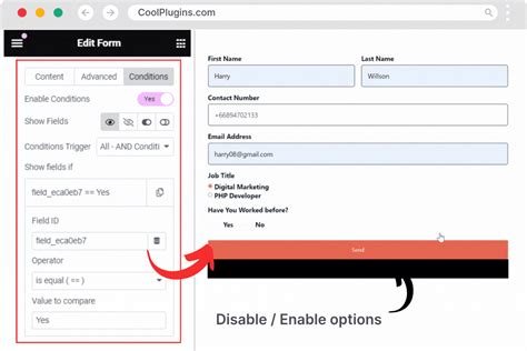 Conditional Fields For Elementor Form