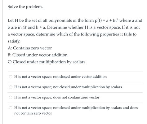 Solved Solve The Problem A Let H Be The Set Of All Chegg Com