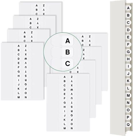 Alphabet Index Tabs White Book Tabs 8 Sheet Page Markers Notebooks Eur 4 48 Picclick Fr