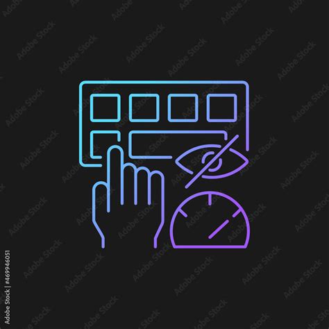 Touch Typing Gradient Vector Icon For Dark Theme Computer Keyboard