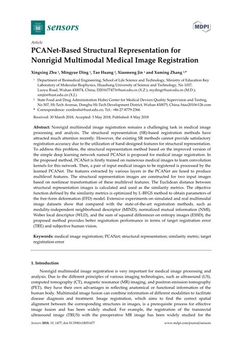 Pdf Pcanet Based Structural Representation For Nonrigid Multimodal