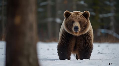 Eurasian Brown Bear Waking Up From Hibernation Premium Ai Generated Image