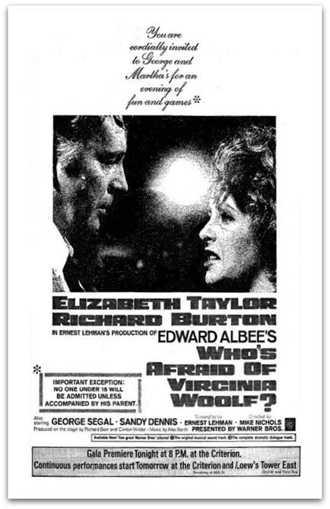 Whos Afraid Of Virginia Woolf 1966 Elizabeth Taylor Richard Burton