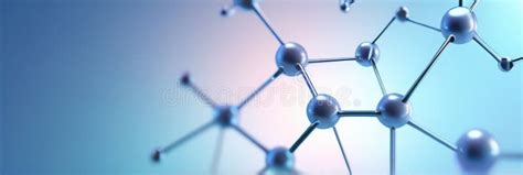 Abstract Scientific Background Featuring Interconnected Molecular Structures On A Soft Blue