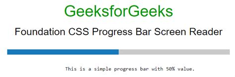 Foundation CSS Progress Bar Screen Reader GeeksforGeeks
