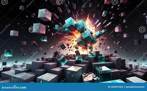 Exploding Minecraft Colorful Cubes Minecraft Blocks Minecraft Textures And Cubes Minecraft