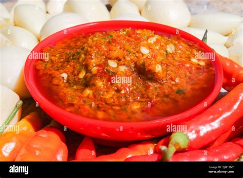 Indonesian Garlic Chilli Sambal Or Sambel Bawang With Garlic Chilli Indonesian Garlic Chilli Sambal Or Sambel Bawang With Garlic Chilli