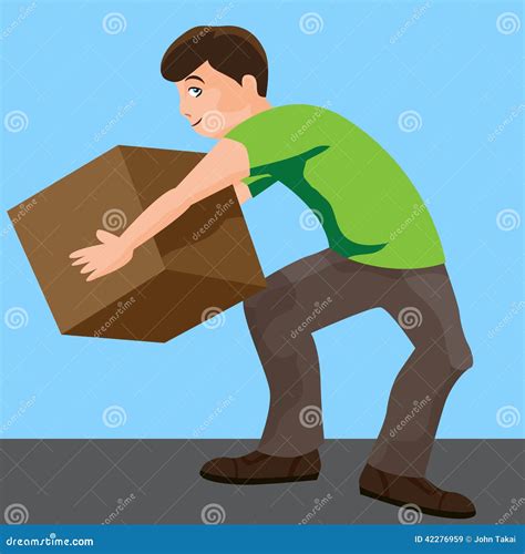 Man Lifting Box Stock Vector Illustration Of Heavy Manual 42276959