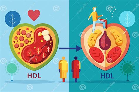 Visual Representation Of Hdl And Ldl Cholesterol Differences And Their Effects On Heart Health