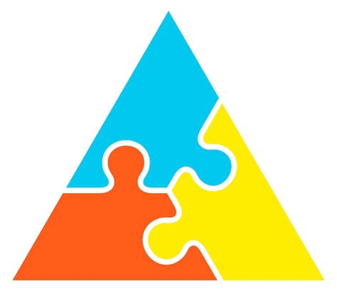 Premium Vector Puzzle Pieces Triangular Jigsaw Shape Color Icon