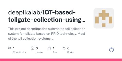 Github Deepikalabiot Based Tollgate Collection Using Rfid Technology This Project Describes