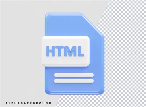 Html File 3d Render Icon Psd Eps Graphic By Rabeya · Creative Fabrica